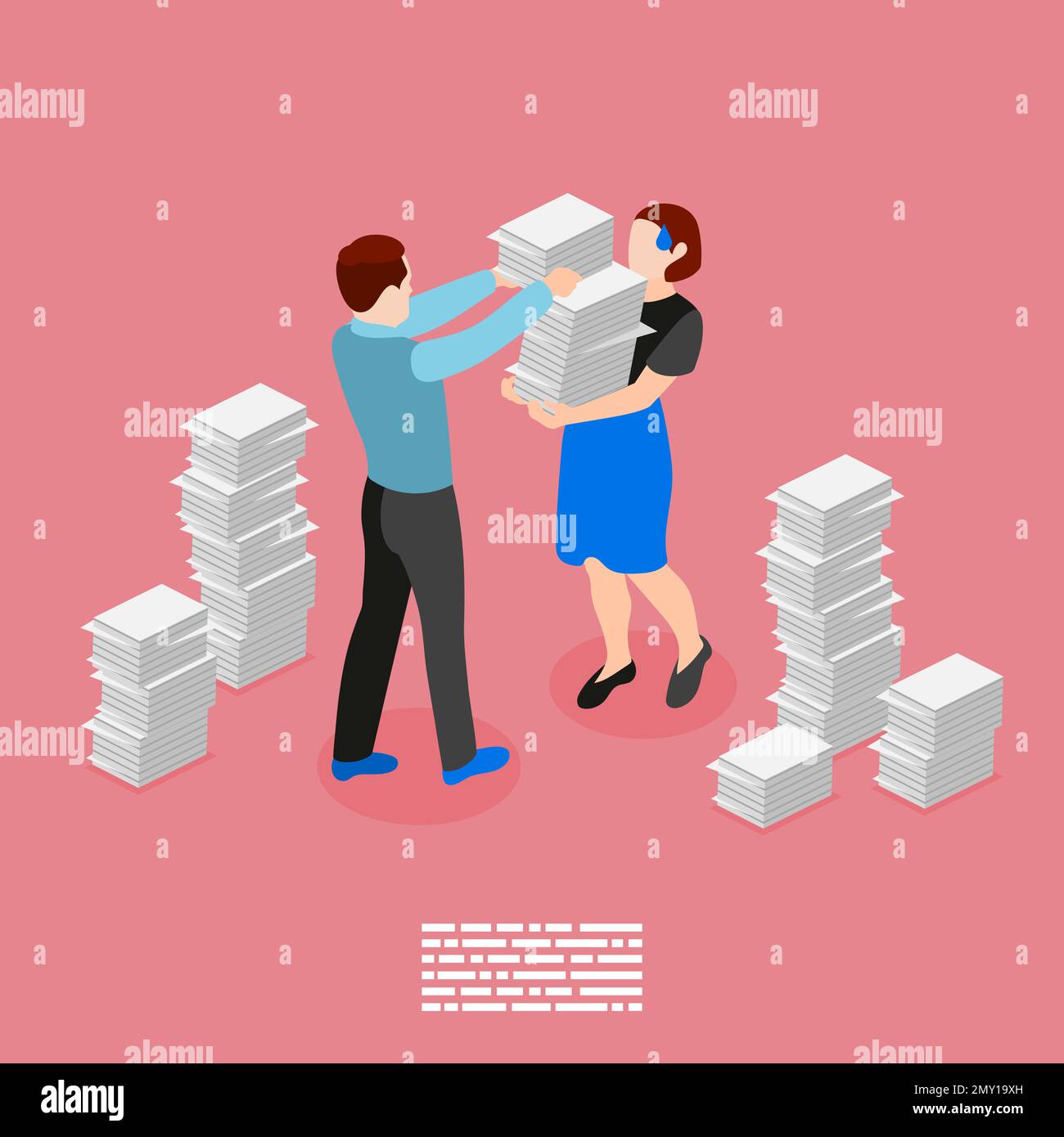 Bad boss isometric and colored concept supervisor is overburdening his ...