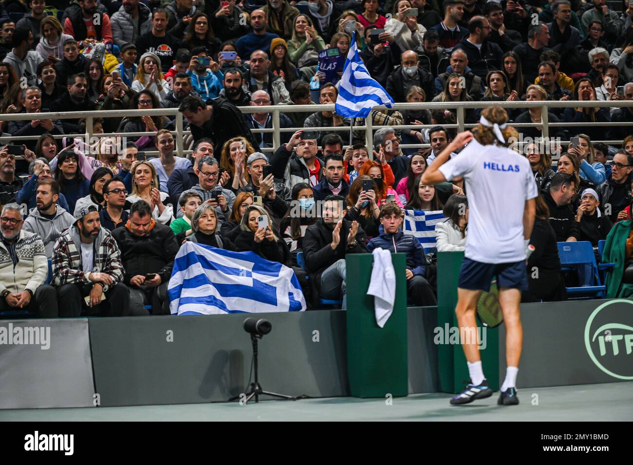Athens, Lombardy, Greece. 4th Feb, 2023. STEFANOS TSITSIPAS of Greece ...