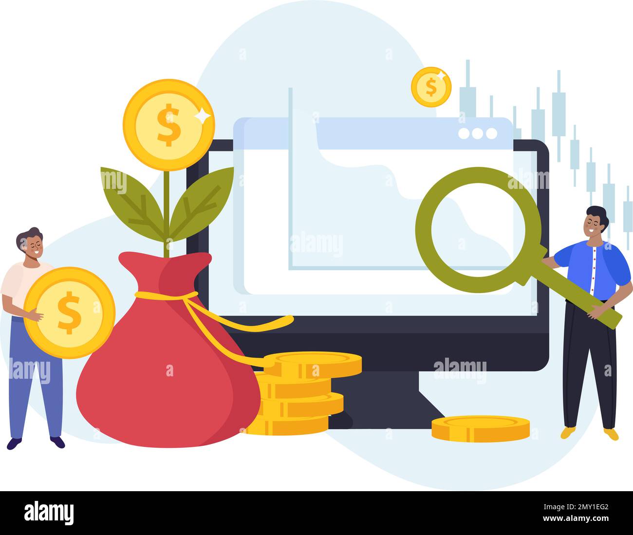 Financial diversification concept with investment strategy symbols flat ...