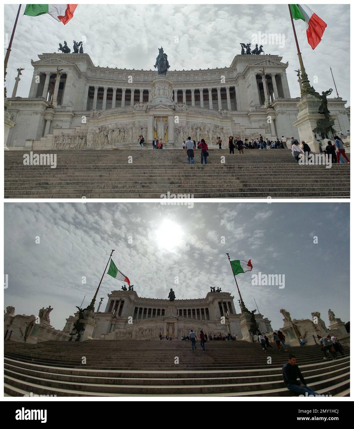 These April 13, 2016, photos shows the Victor Emmanuel II Monument in ...