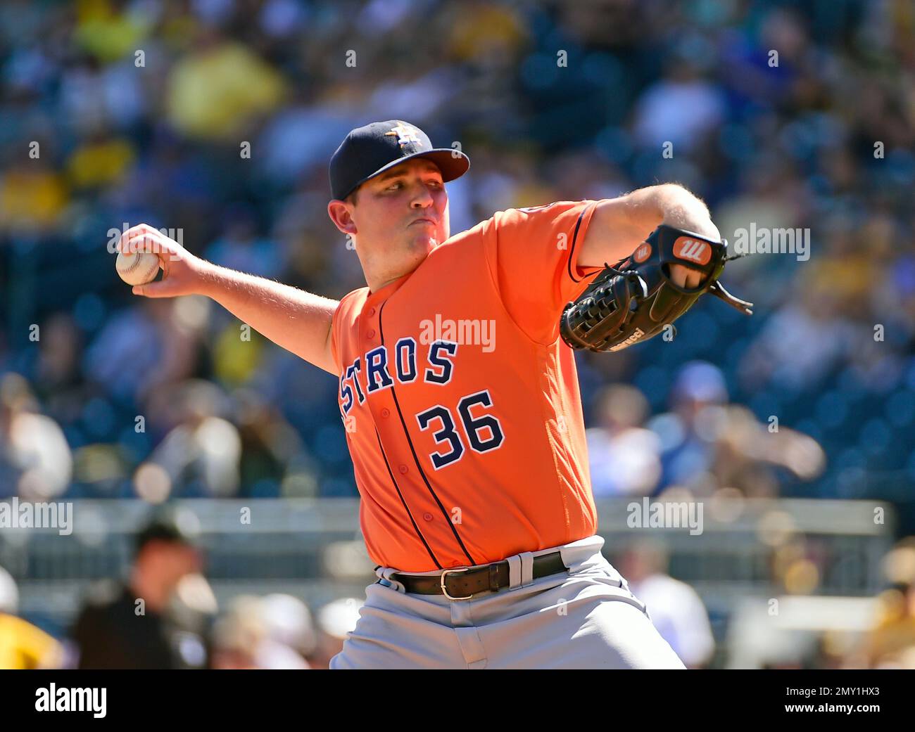 Houston Astros' Will Harris pitches during a baseball game against the ...
