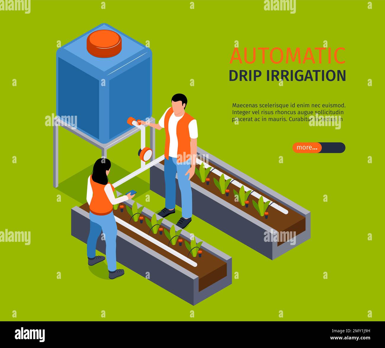 Drip irrigation farm Stock Vector Images - Alamy