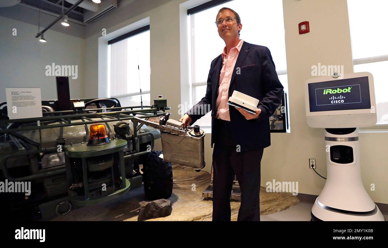 In this Thursday, Aug. 25, 2016, photo, iRobot co-founder and CEO Colin ...