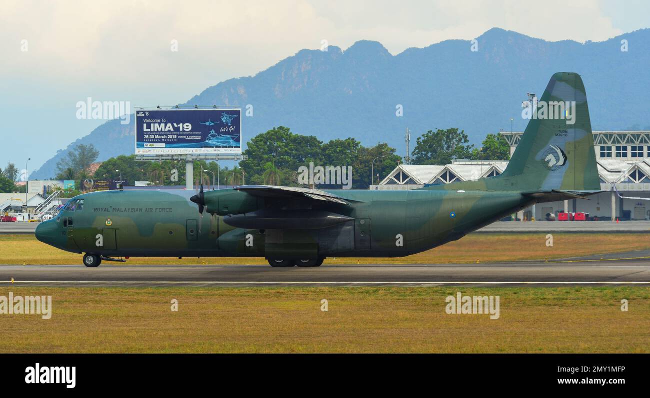 Langkawi, Malaysia - Mar 30, 2019. Lockheed C-130H-30 Hercules M30-10 ...