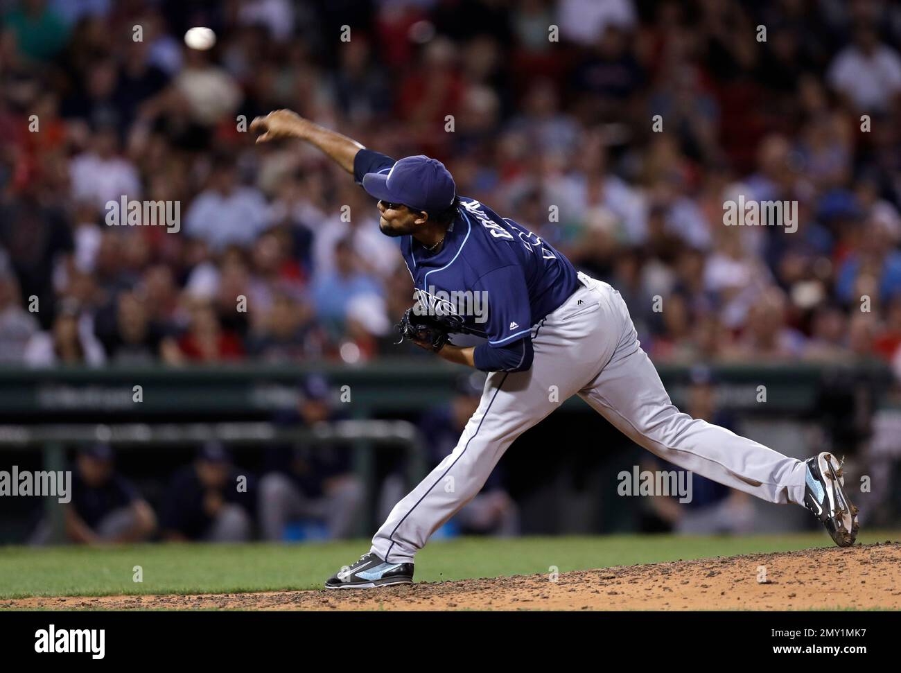 Tampa Bay Rays relief pitcher Alex Colome delivers during the ninth ...