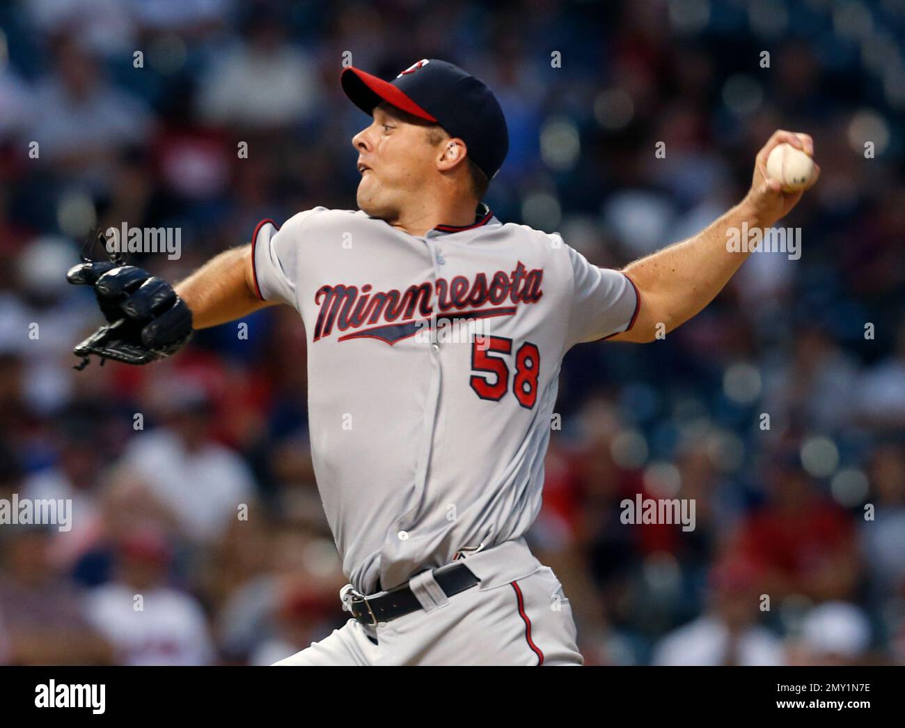Minnesota Twins starting pitcher Andrew Albers delivers against the ...