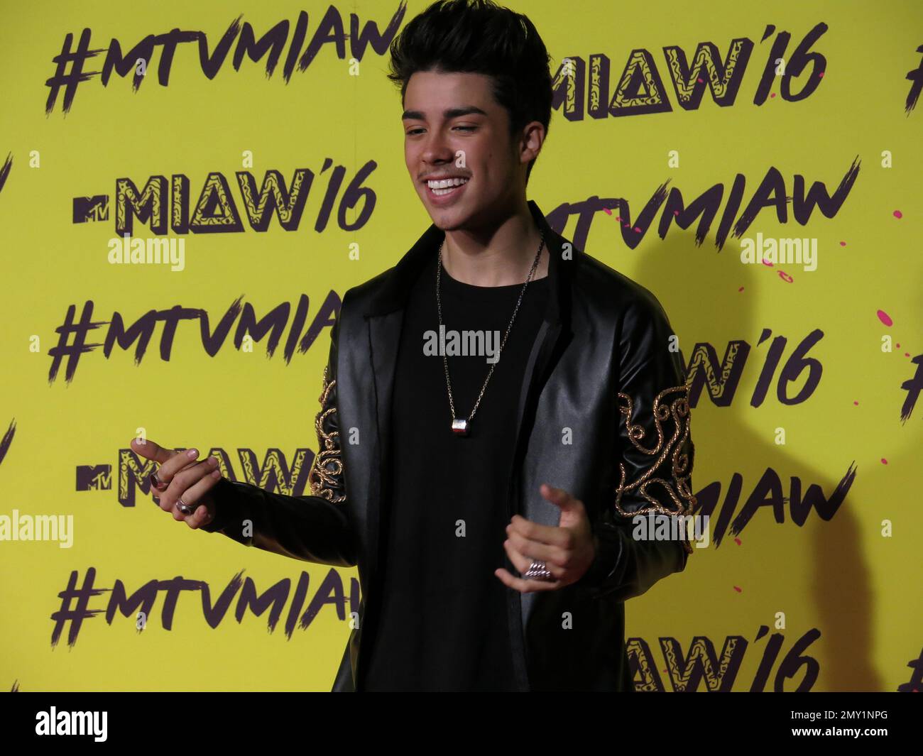 Mexican singer Mario Bautista arrives to the MTV MIAW awards at the ...
