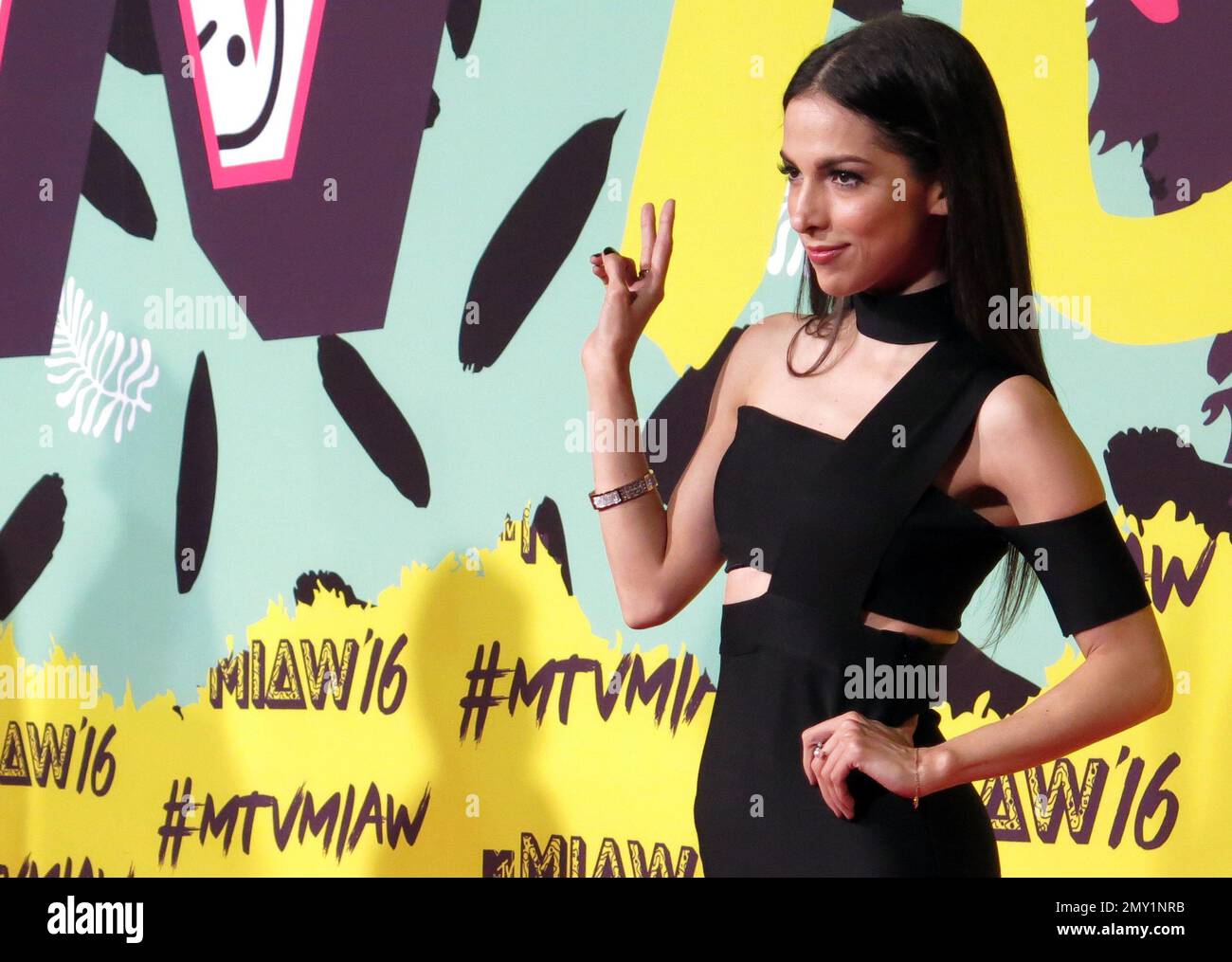 Mexican singer-songwriter Paty Cantu arrives to the MTV MIAW awards at ...
