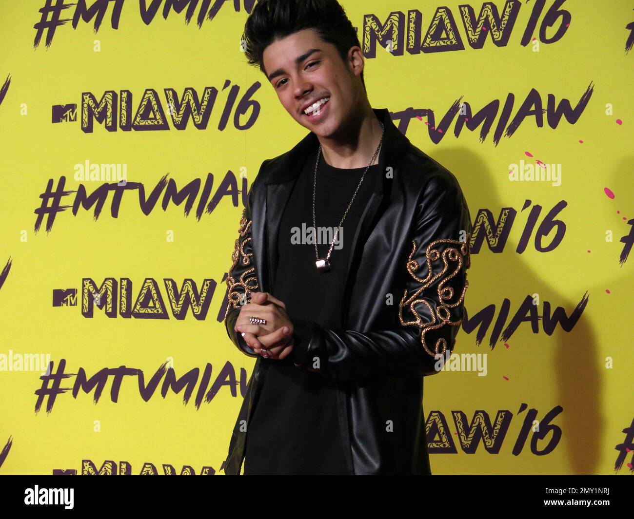 Mexican singer Mario Bautista arrives to the MTV MIAW awards at the ...
