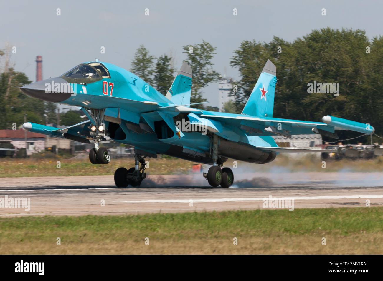 Su-34 Fullback Fighter-Bomber jet of the Russian Air Force at the ...