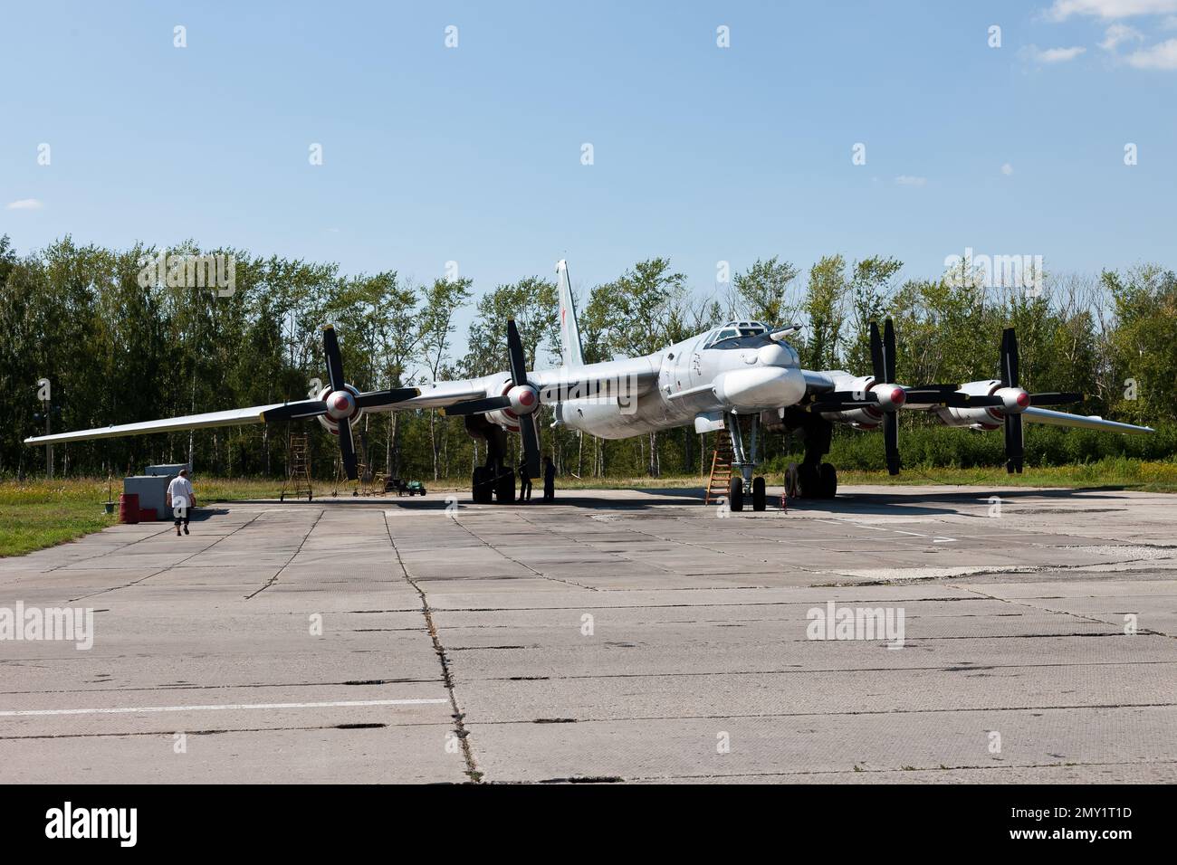 Tupolev Tu-95 Bear heavy bomber Bomber jet of the Russian Air Force at ...