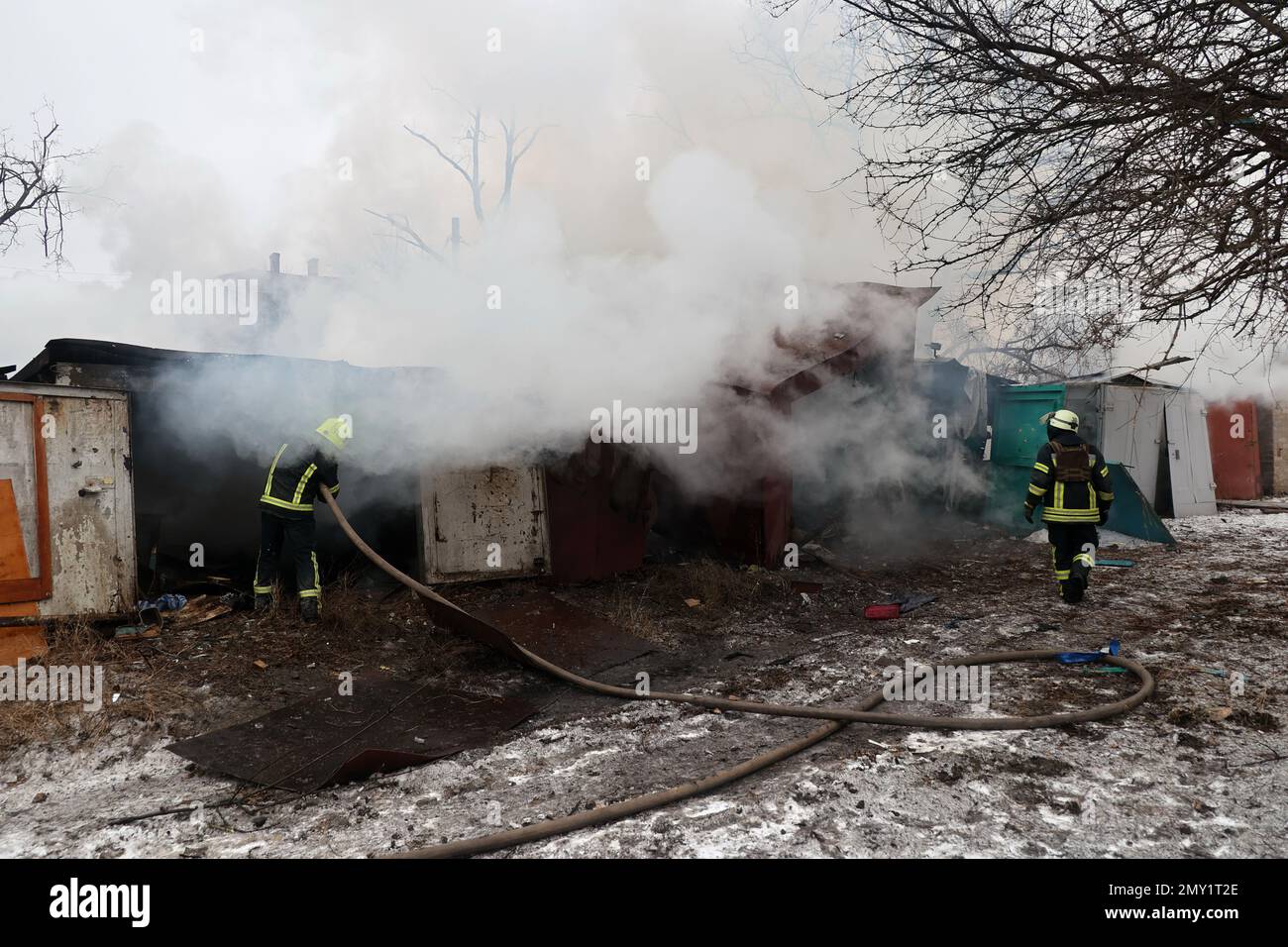 Non Exclusive: KRAMATORSK, UKRAINE - FEBRUARY 2, 2023 - Firefighters ...