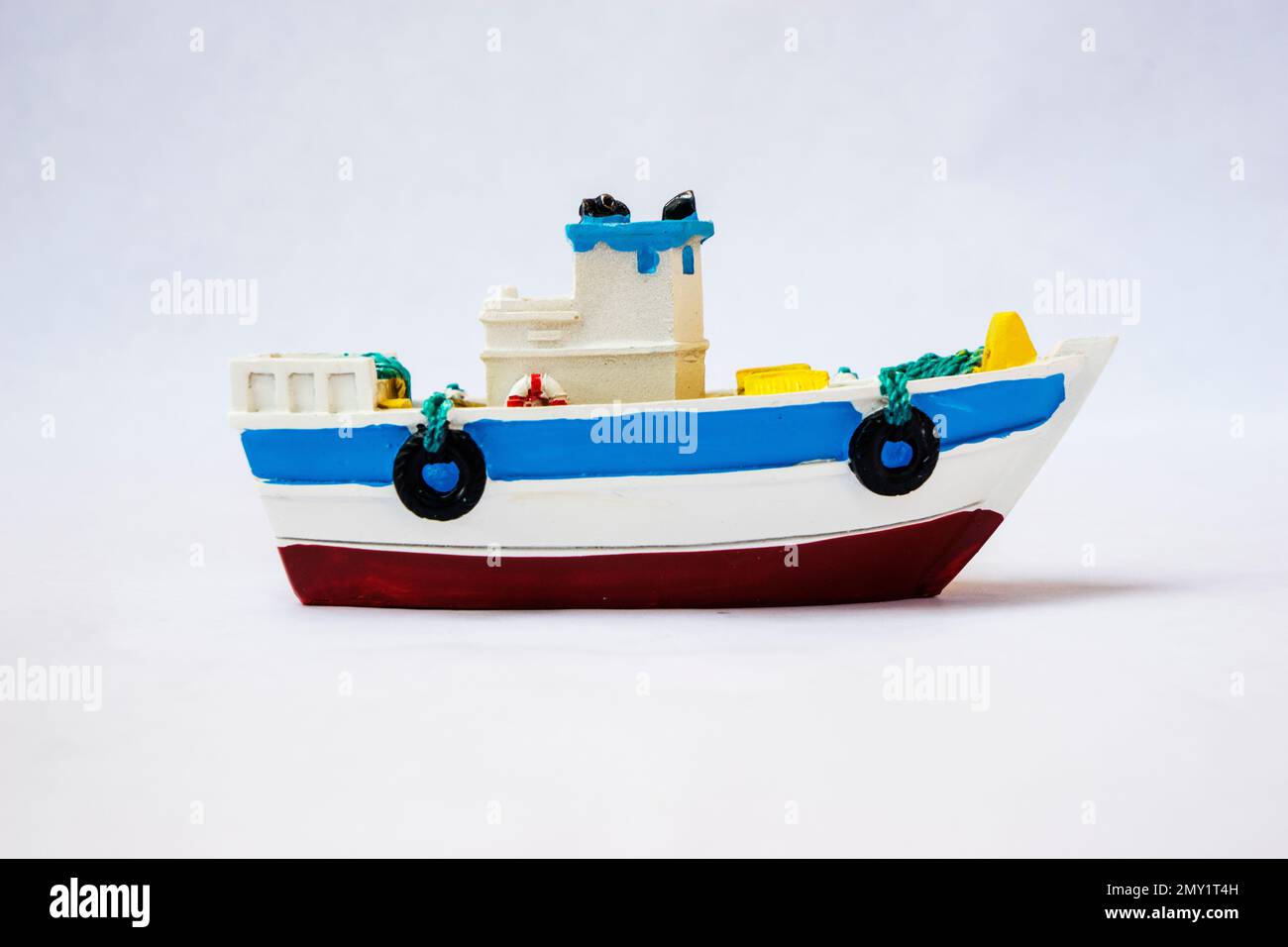 model toy ship isolated on white background Stock Photo - Alamy