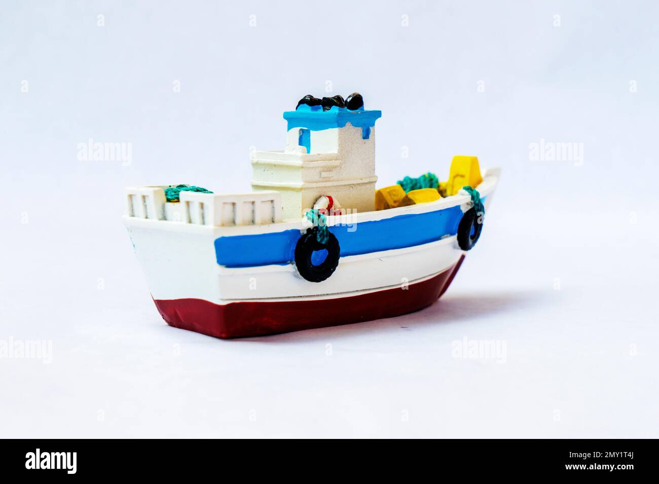 model toy ship isolated on white background Stock Photo - Alamy