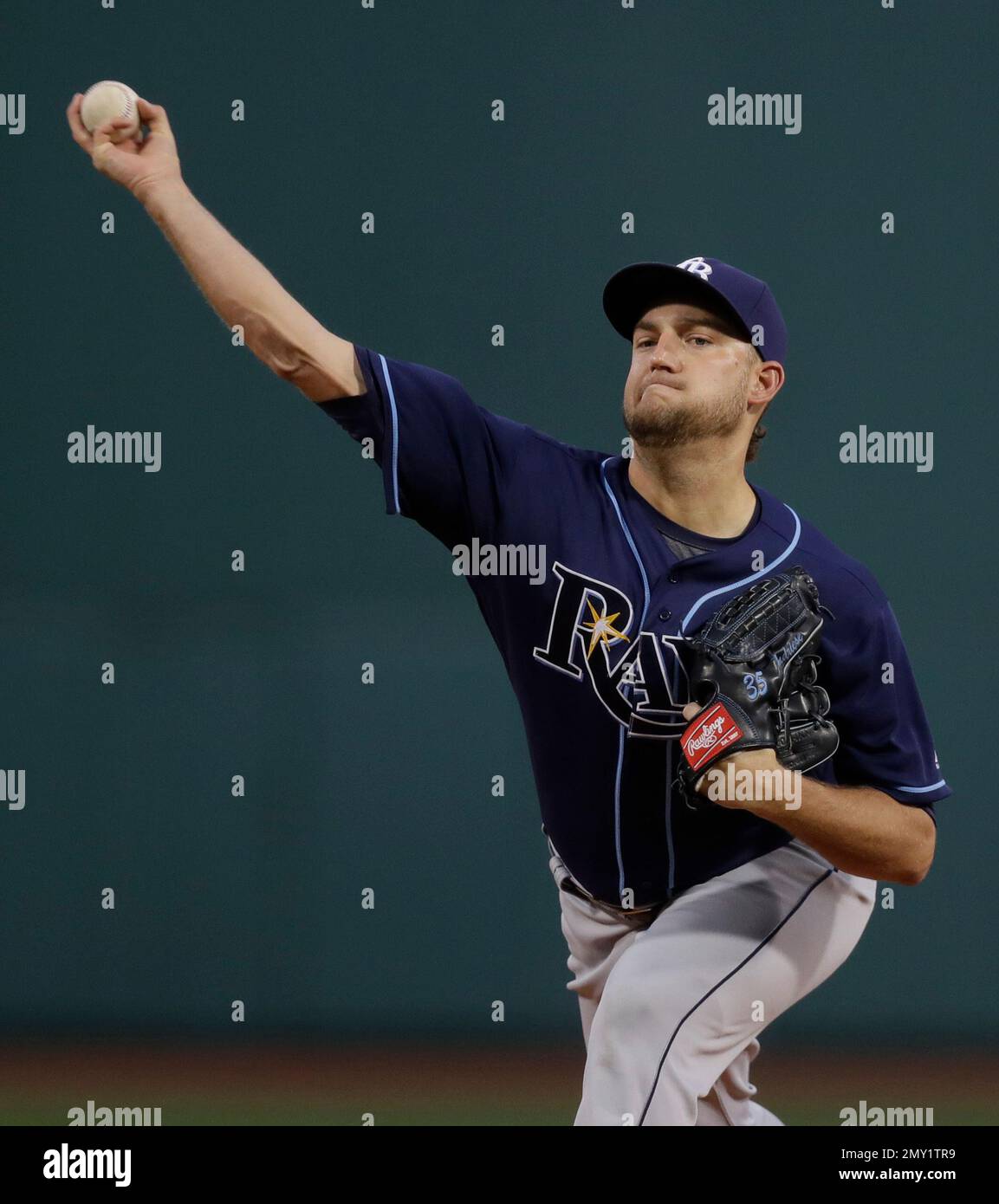 Tampa Bay Rays starting pitcher Matt Andriese delivers during the first ...