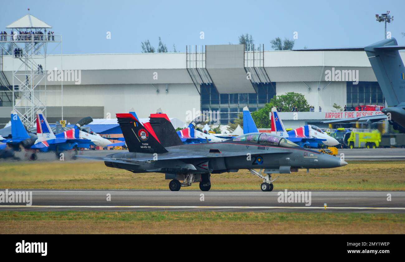 Langkawi, Malaysia - Mar 30, 2019. McDonnell Douglas FA-18D Hornet of ...