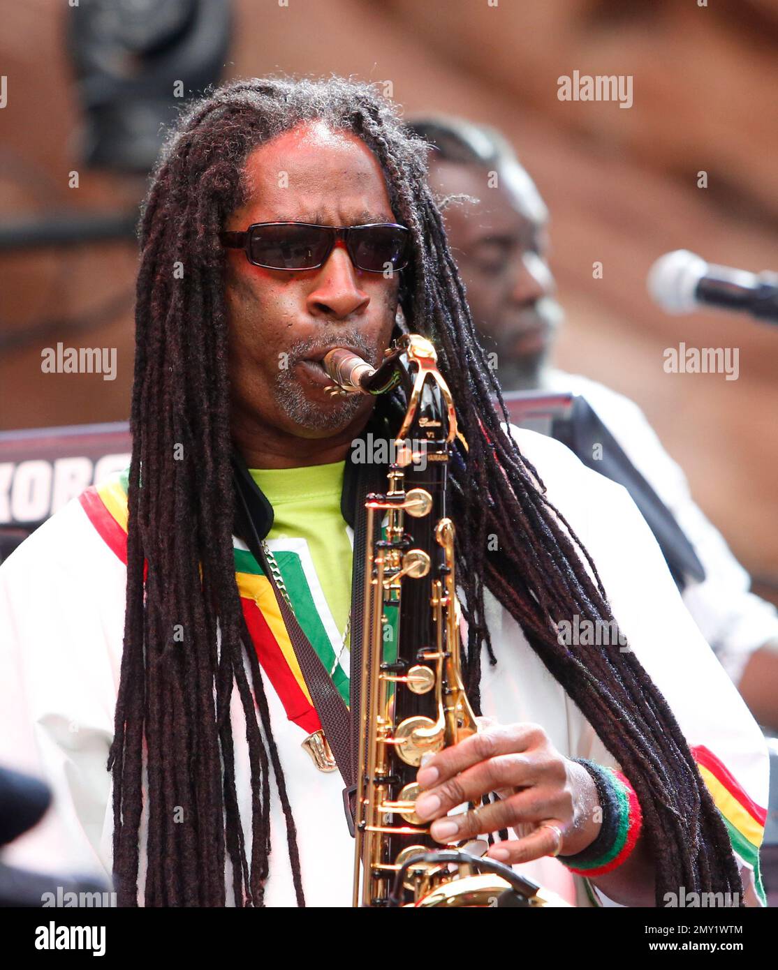 Steel Pulse horn player, Jerry Johnson is seen at Reggae on the Rocks ...