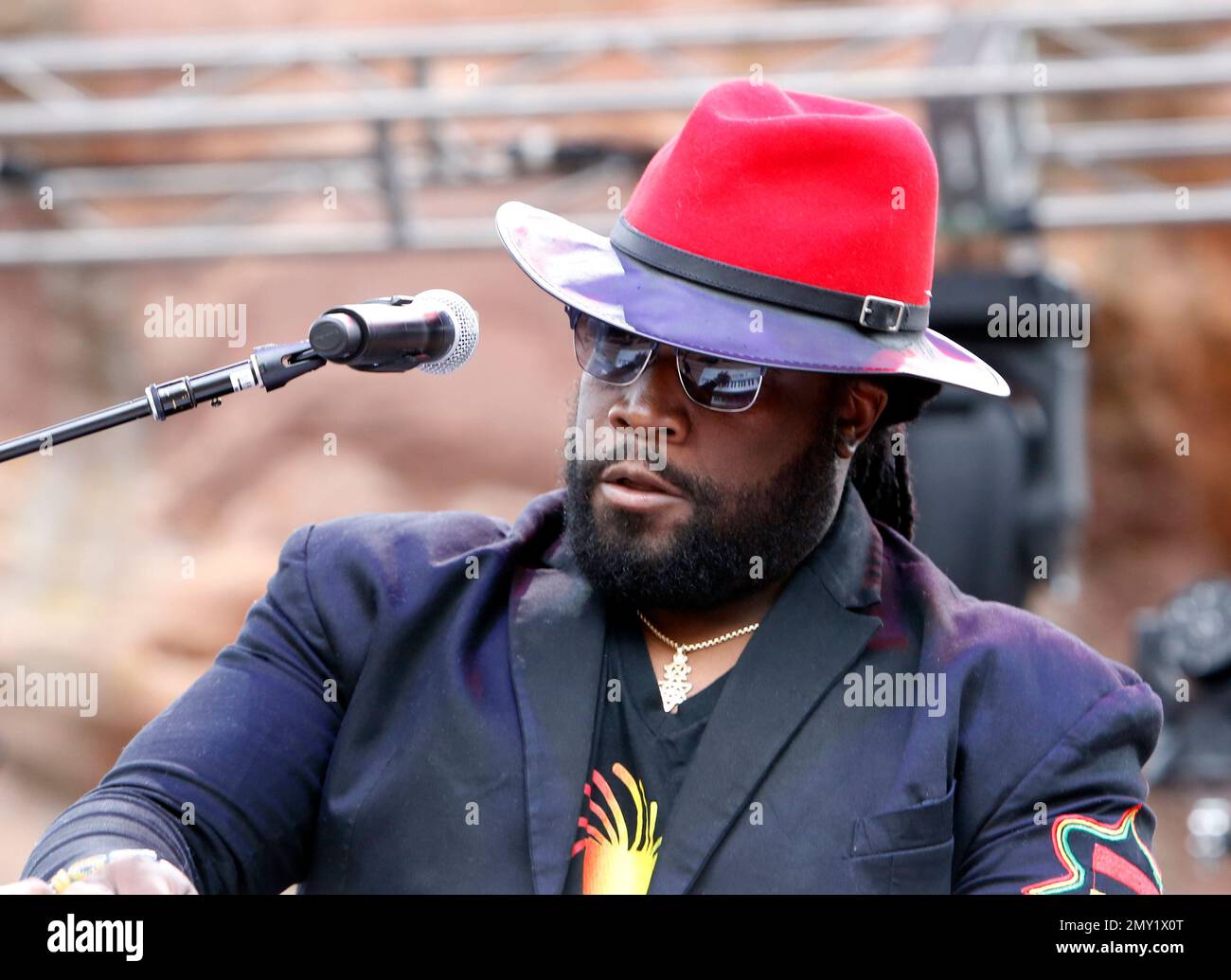 Morgan Heritage singer, Roy Morgan is seen at Reggae on the Rocks at ...