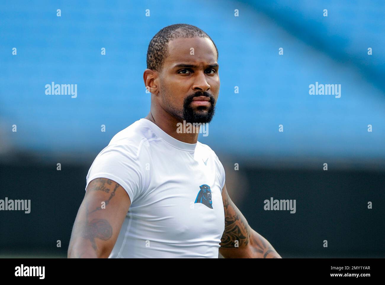 Carolina Panthers wide receiver Corey Brown warms up prior to the start ...