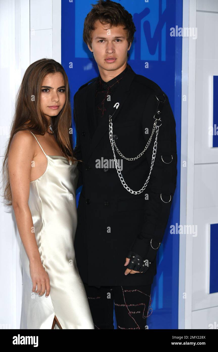Ansel Elgort, right, arrives Violetta Komyshan, at the MTV Video Music ...