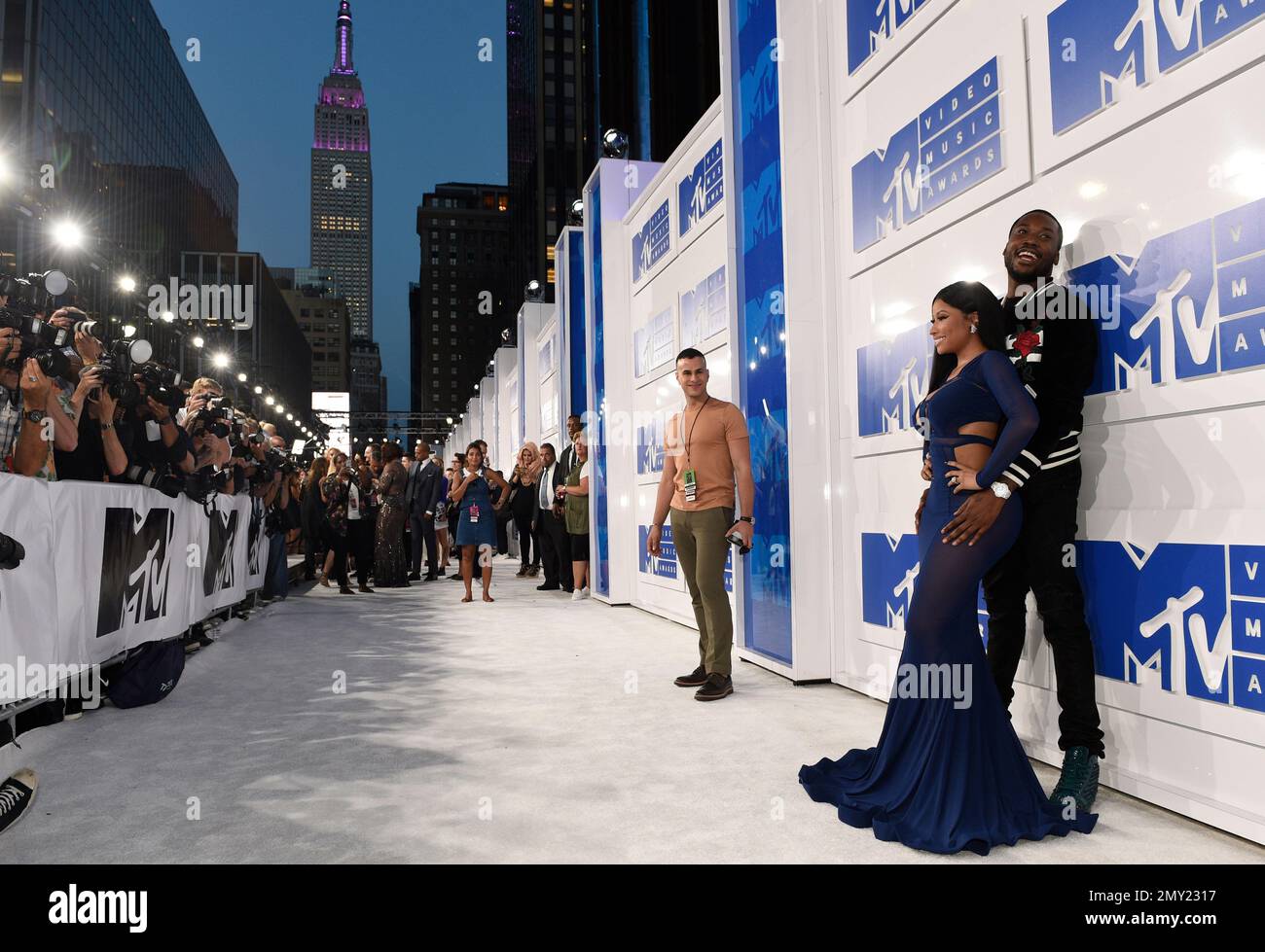 Meek Mill, from right, and Nicki Minaj arrive at the MTV Video Music ...