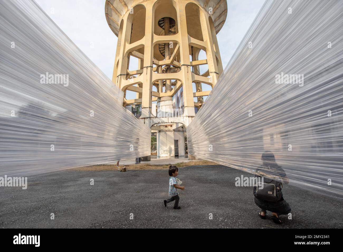Plastic wrap seen around the Metropolitan Waterworks Authority Maen Si ...