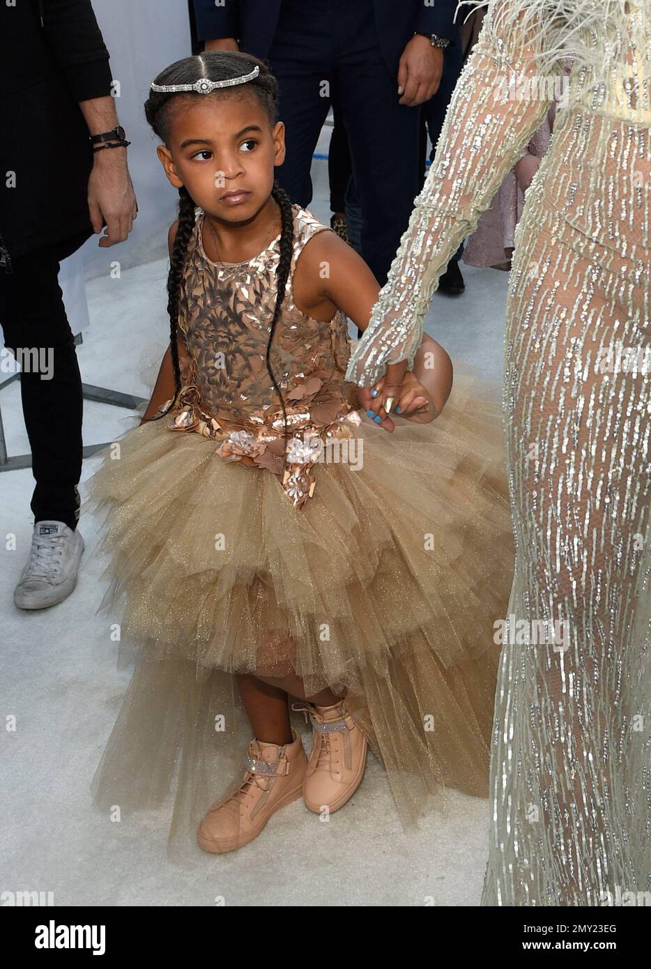 Blue Ivy, daughter of Beyonce, arrives at the MTV Video Music Awards at ...