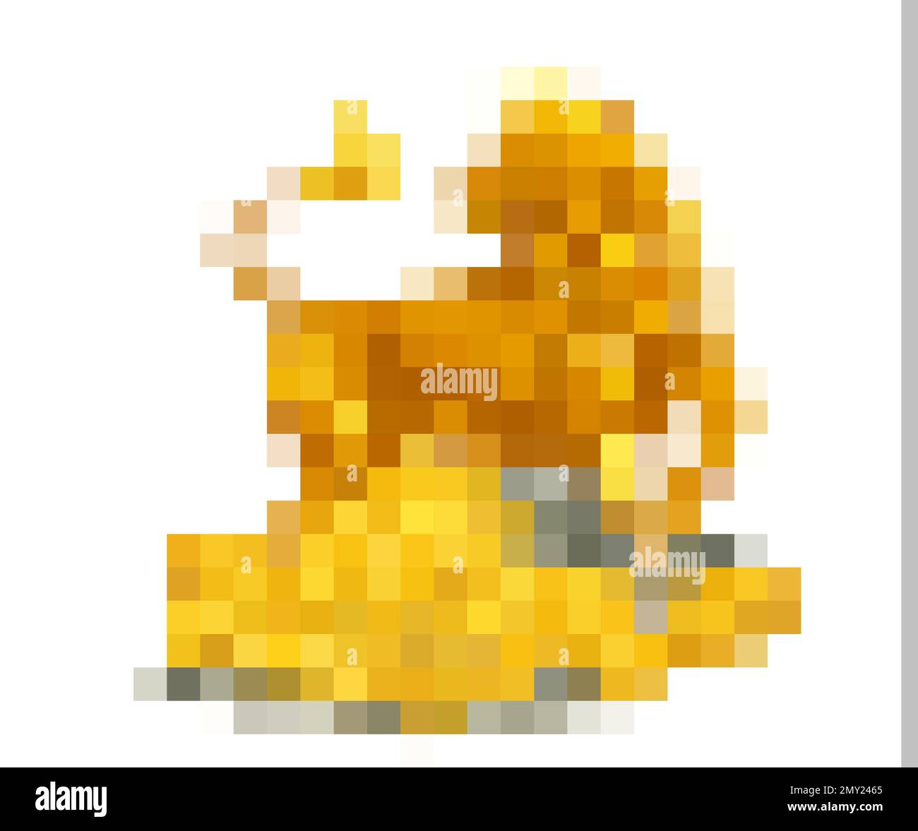 Color bull realistic composition with isolated view of golden bull ...