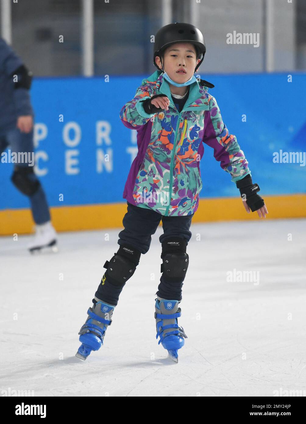 Beijing, China. 4th Feb, 2023. A child enjoys skating at National ...