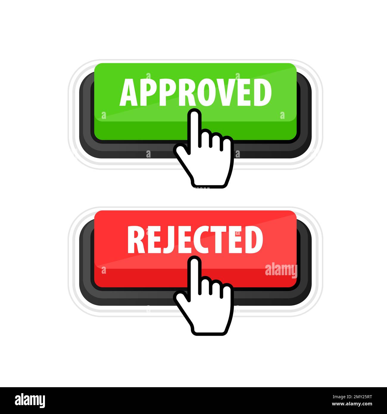 Approved rejected button, sign. Check mark, approval sign Stock Vector Image & Art - Alamy