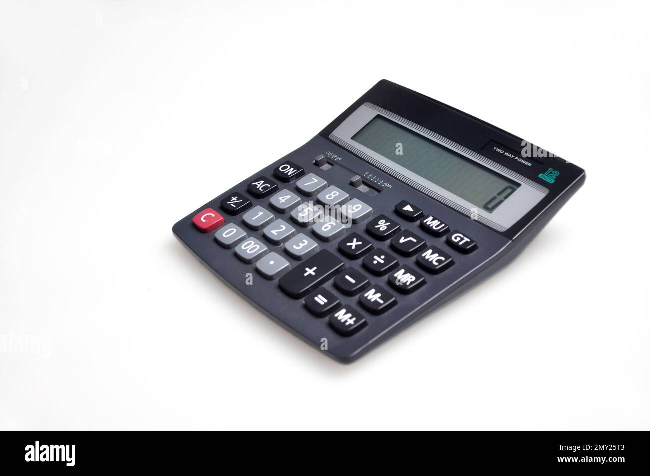 Calculator - a digital calculating tool white background Stock Photo ...