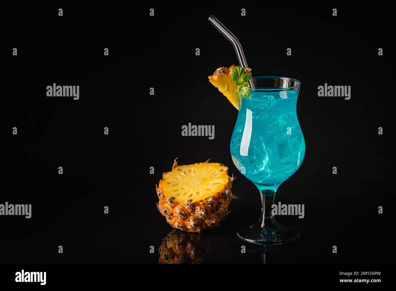 Boozy Blue Hawaii Cocktail Stock Photo - Alamy