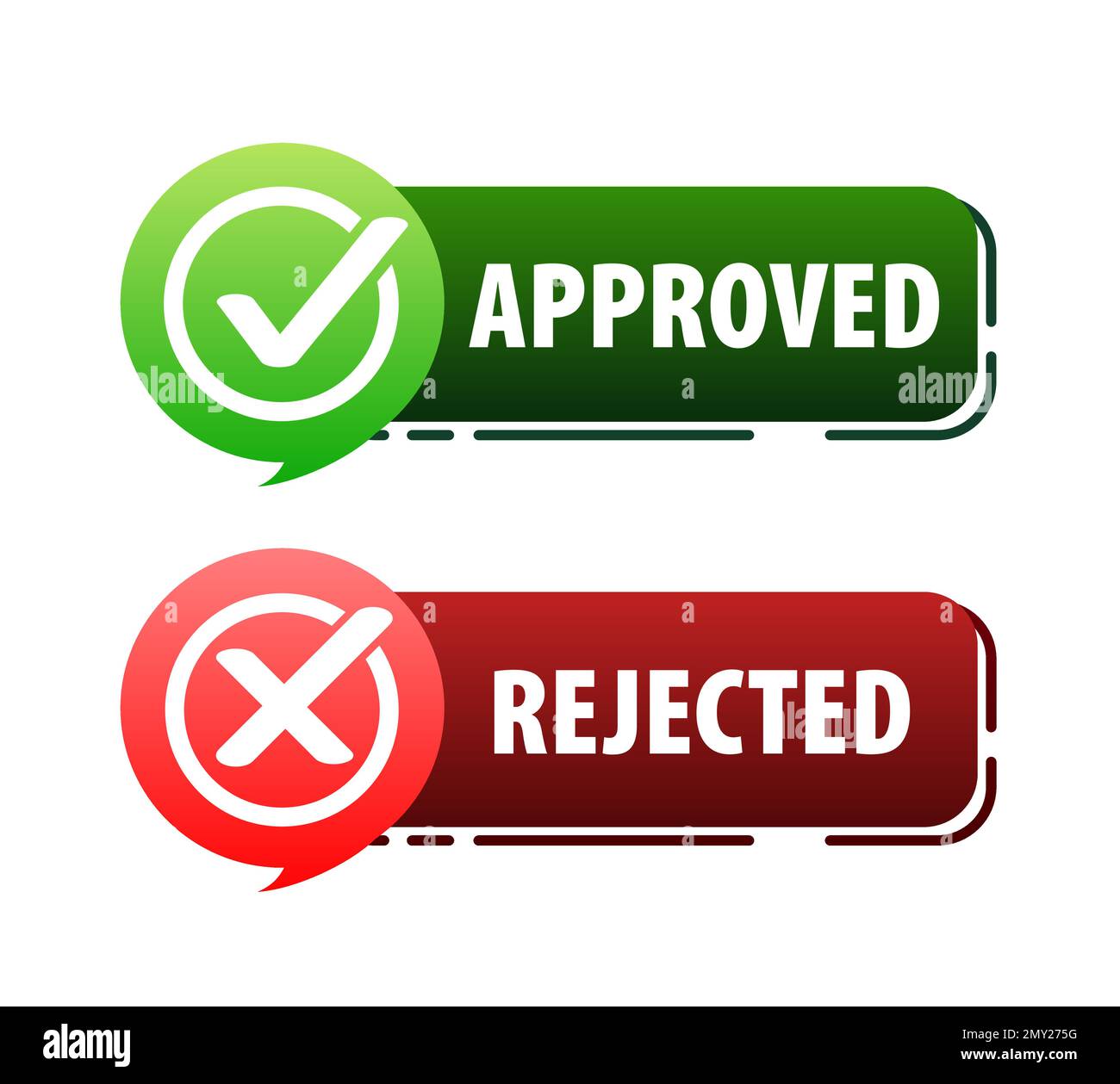 Approved rejected label, sign. Check mark, approval sign Stock Vector Image & Art - Alamy