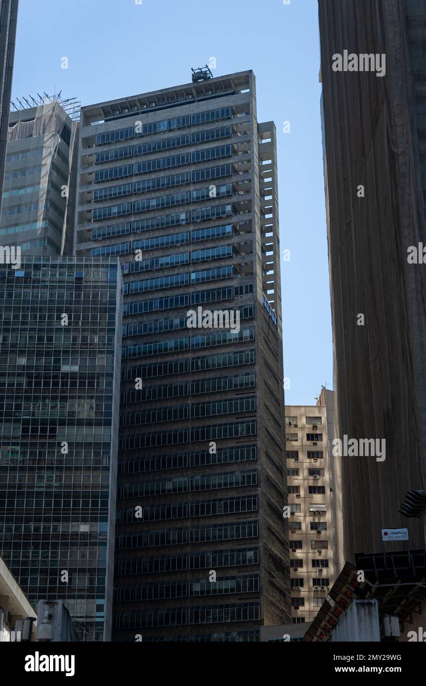 View of Barao de Javary building standing between other neighbor tower ...