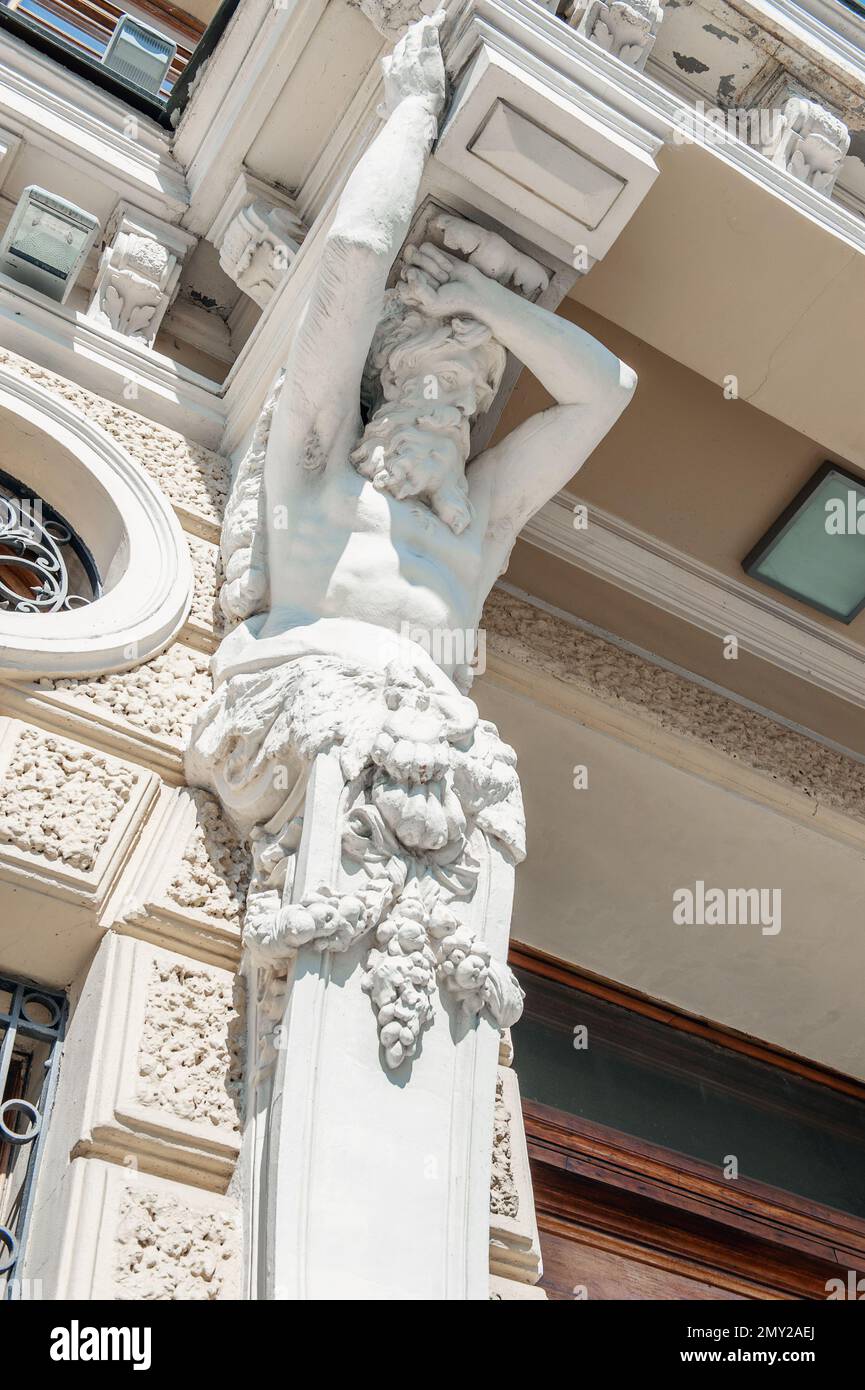 statue of Atlanta, part of the decor of an ancient building in St ...