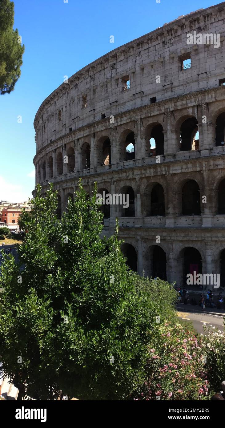 A vertical shot of the historic Colosseum building in Rome, Italy Stock ...
