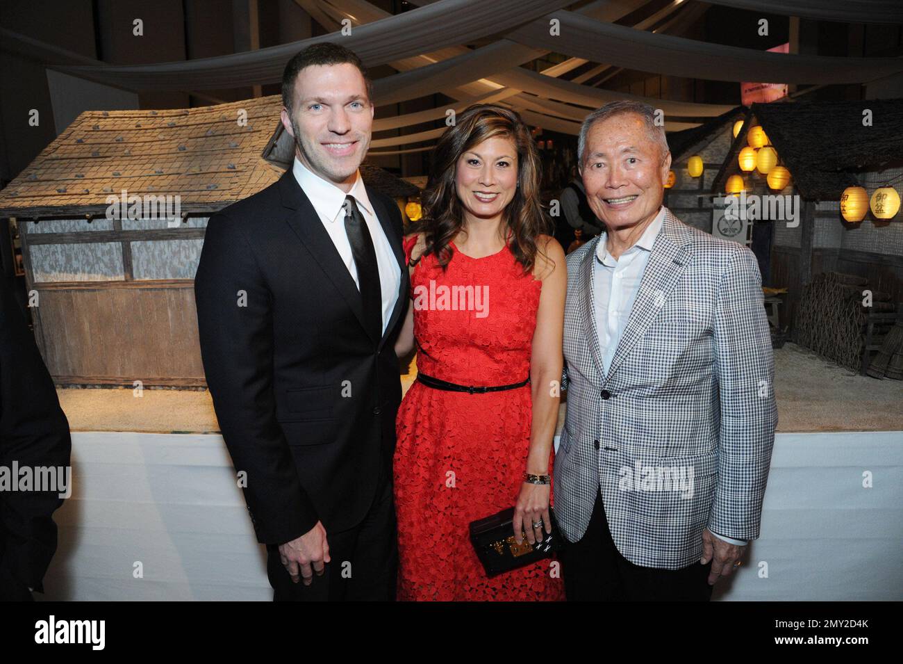 Director/Producer Travis Knight, Donna Knight and George Takei seen at ...