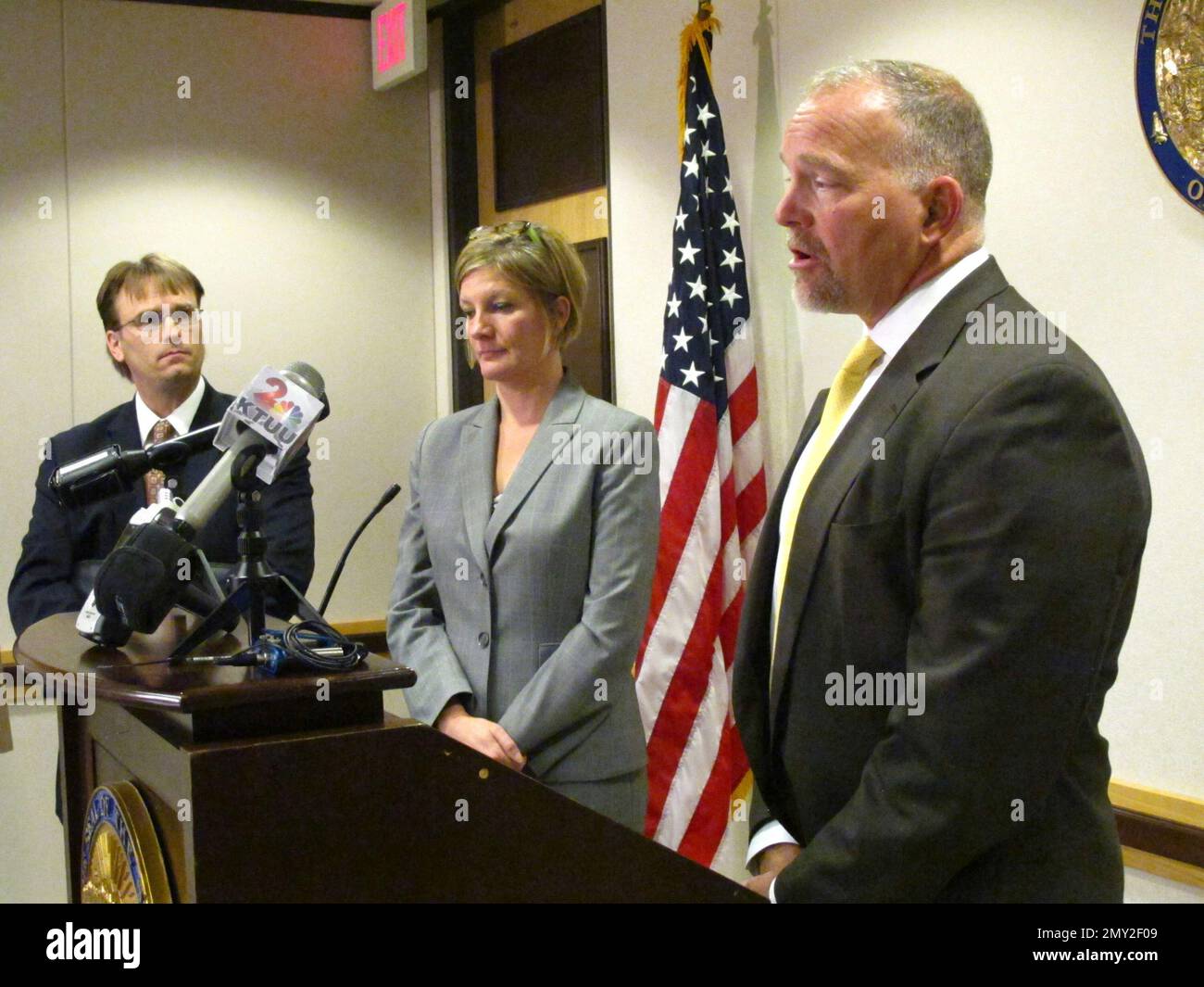 John Skidmore, left, the criminal division director with the Alaska ...