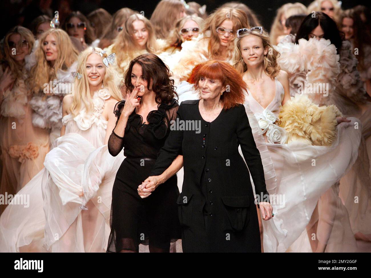 FILE - In this Oct.5, 2007 file photo, French designers Sonia Rykiel ...