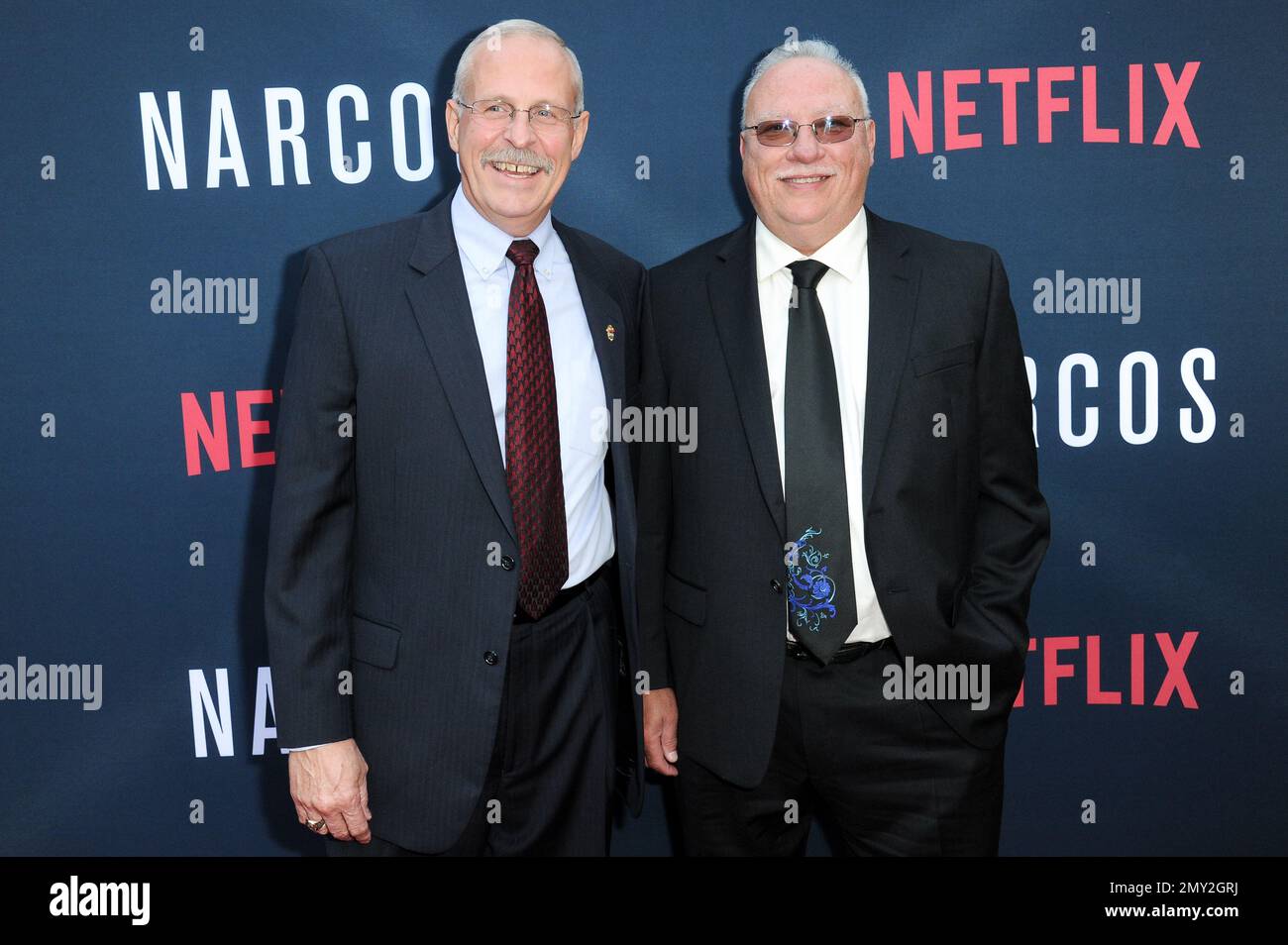 Steve Murphy,left, and Javier Pena attend the LA Premiere of "Narcos" Season Two held at ...