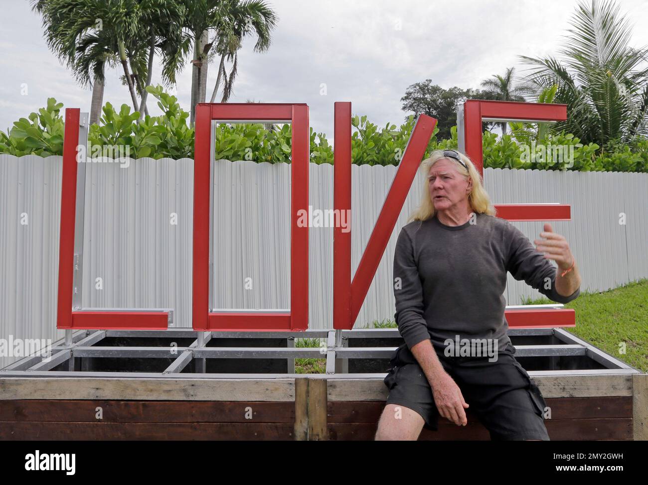 In this photo taken, Aug., 11, 2016, Mickey Munday talks to a reporter ...