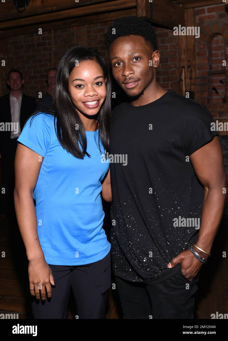 U.S. Gymnastics gold medalist Gabby Douglas poses with "Hamilton" cast ...