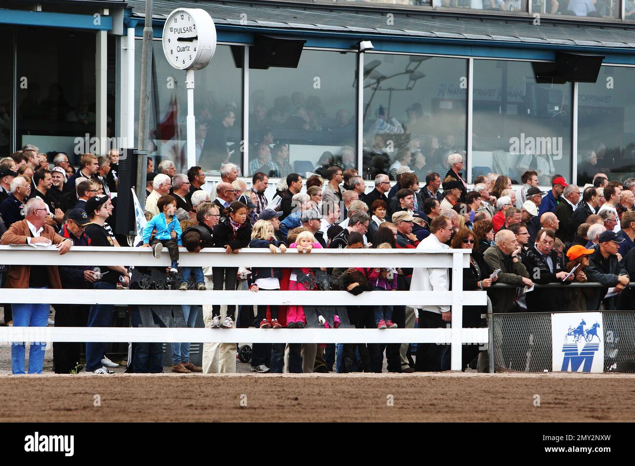 People playing horses on V75 at Mantorp's horse race track, Mantorp ...