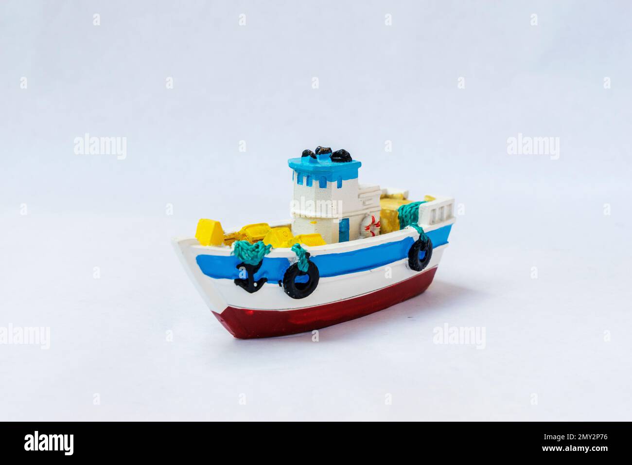 model toy ship isolated on white background Stock Photo - Alamy