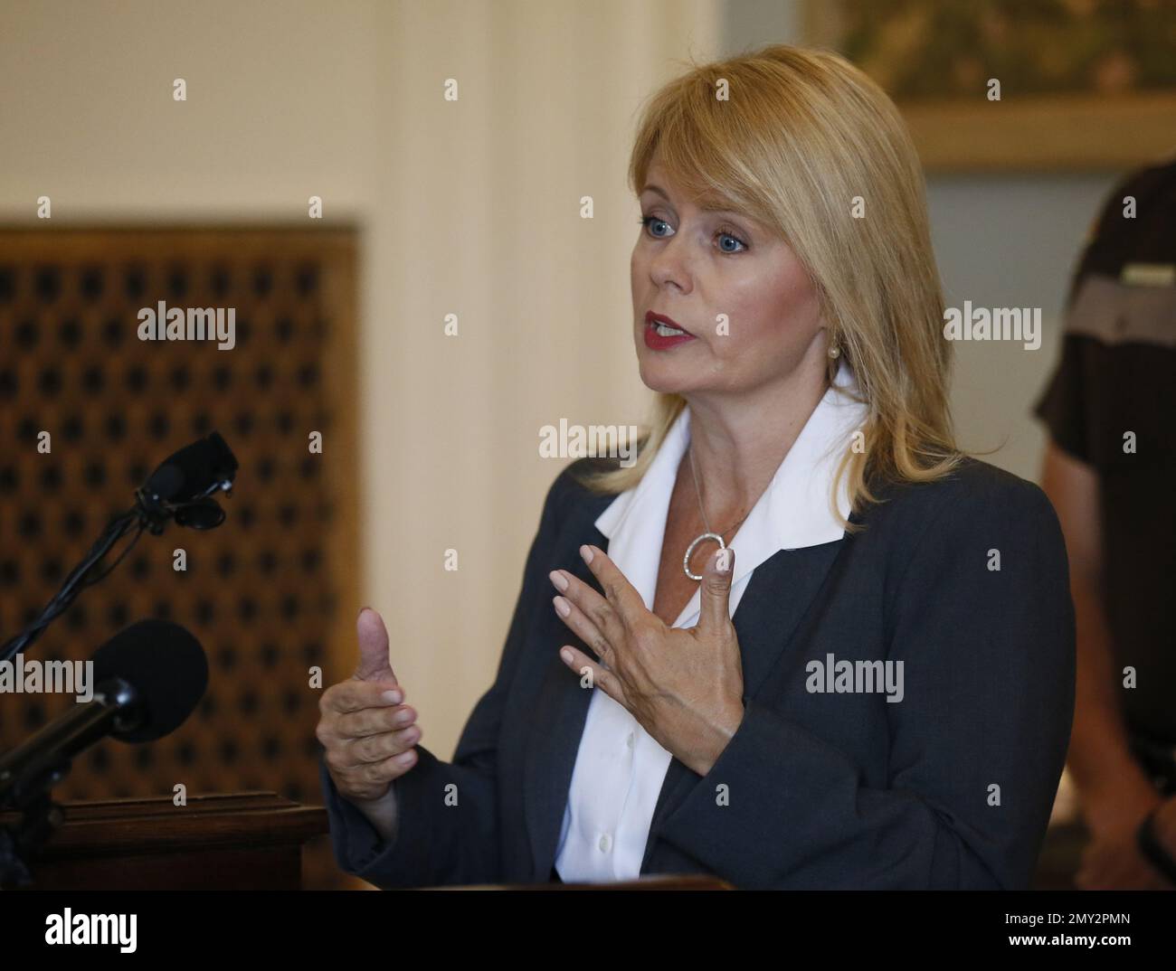 Dawn Cash, Vice Chairman of the Oklahoma Tax Commission, speaks during ...