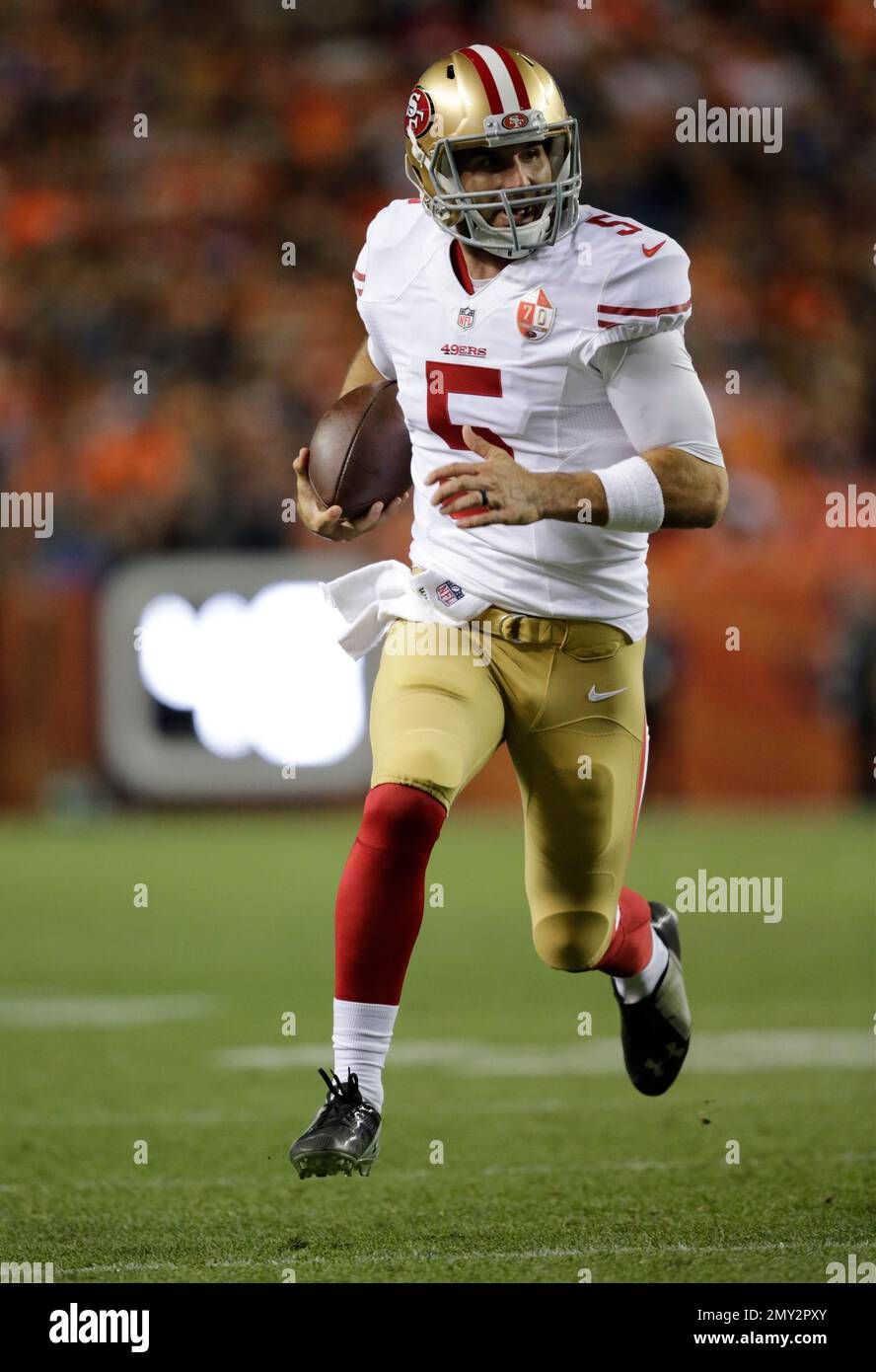 San Francisco 49ers quarterback Christian Ponder runs the ball in the ...