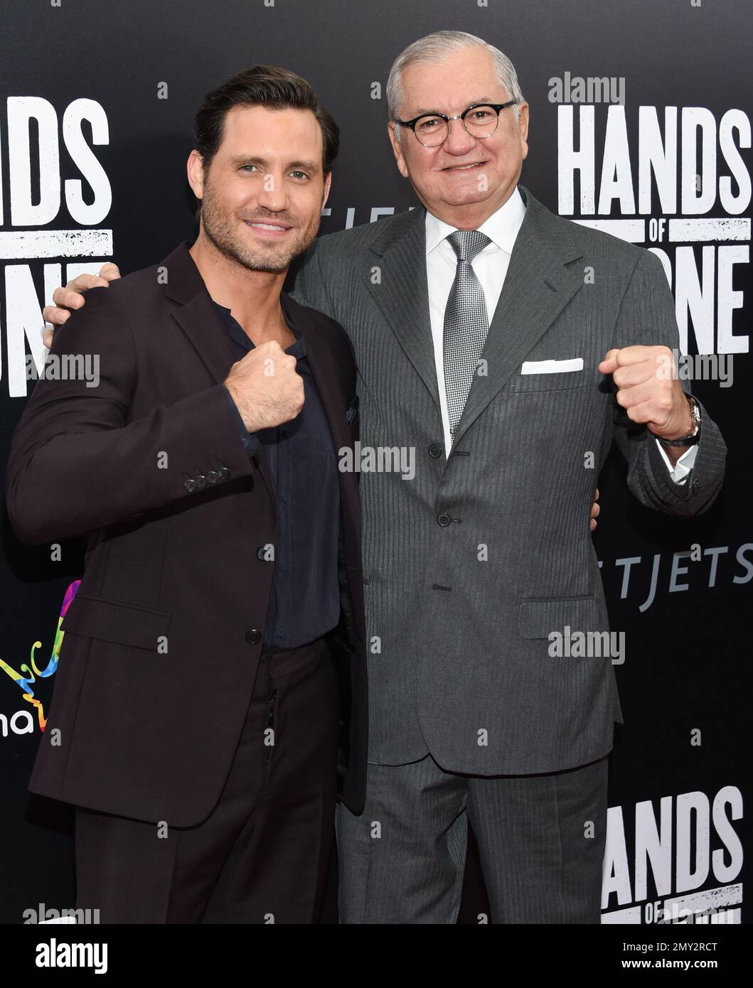 Actor Edgar Ramirez, left, and his father Filiberto Ramírez attend the ...