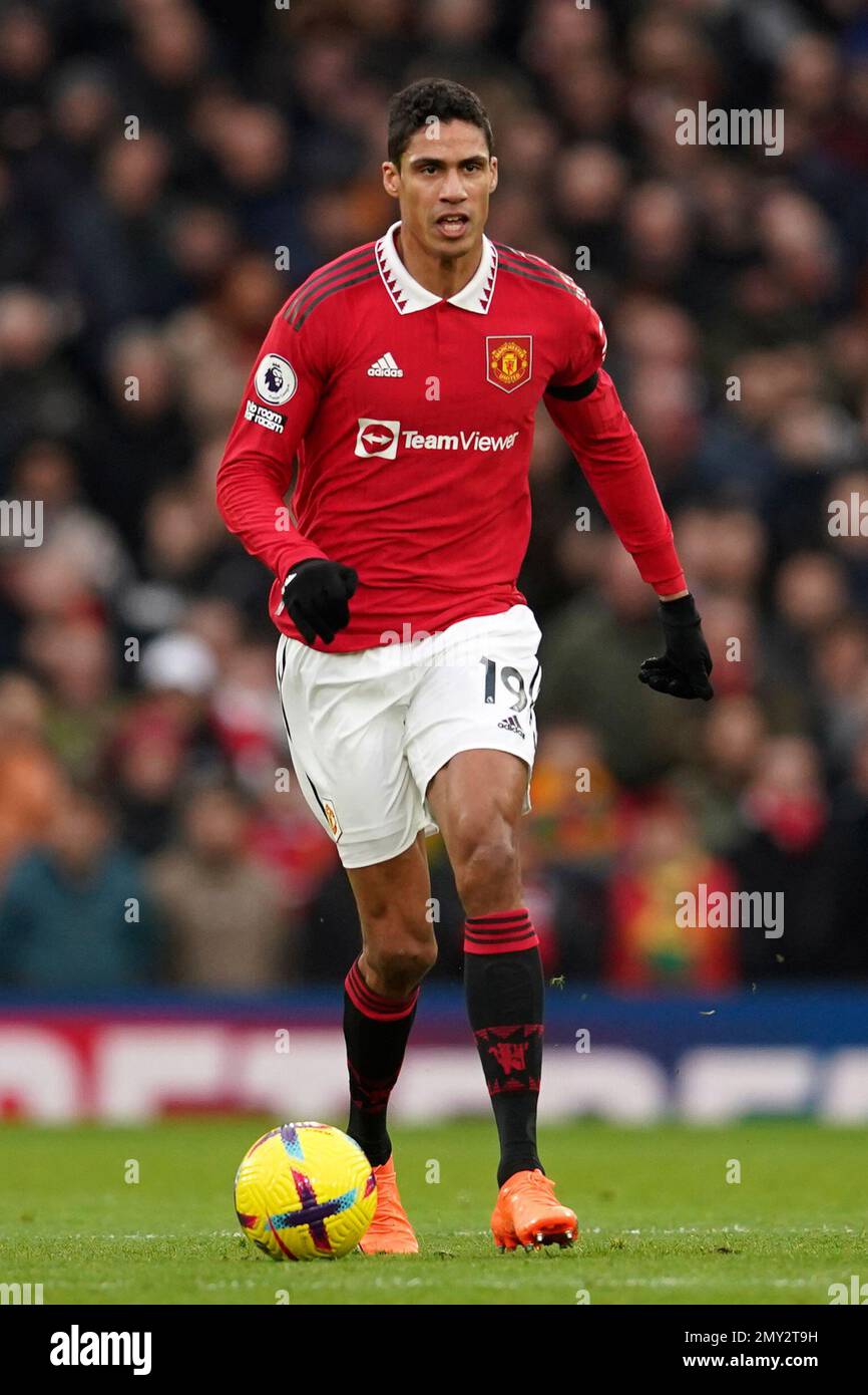 Manchester United's Raphael Varane controls the ball during the English ...