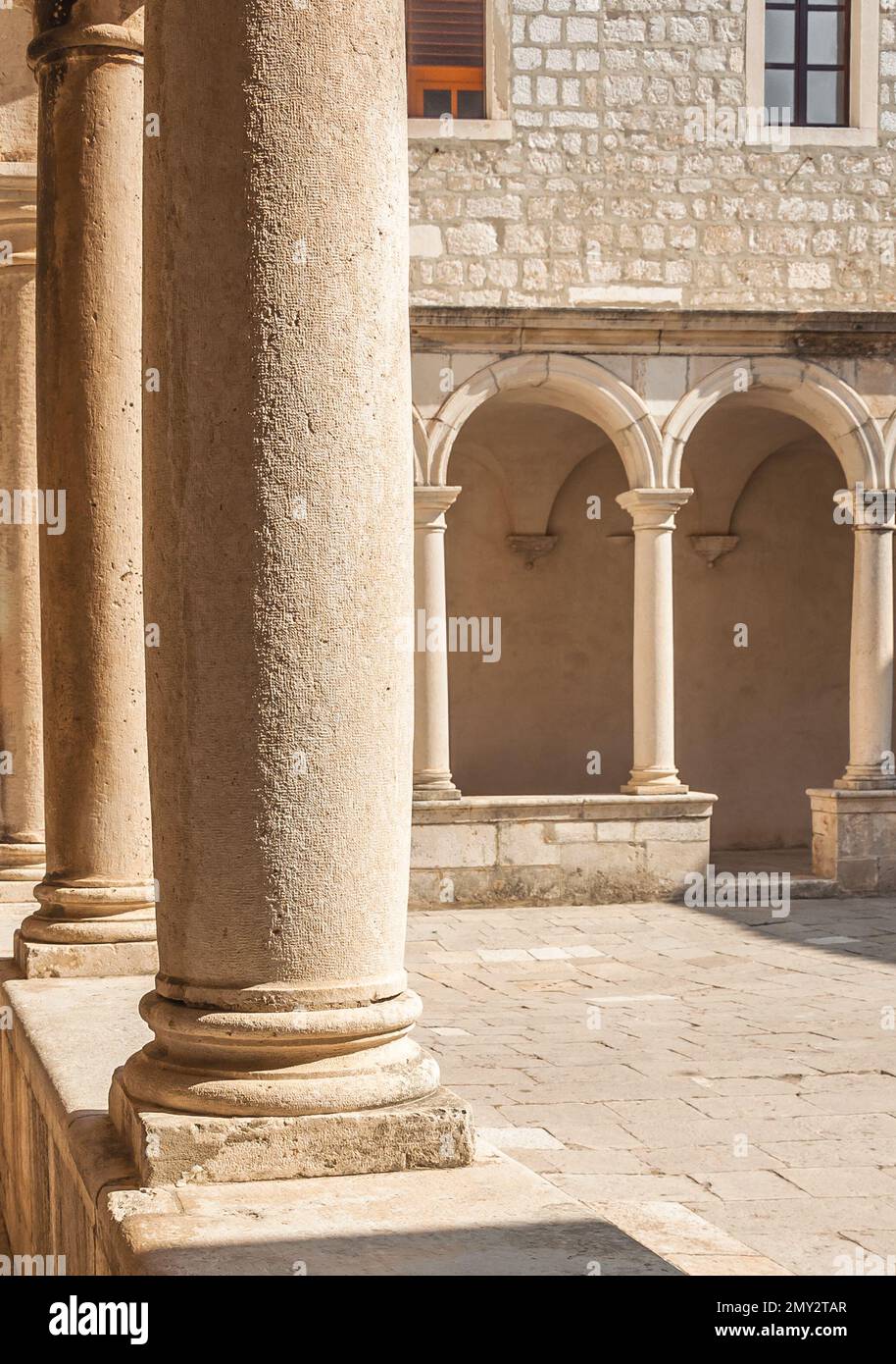 Arches and Columns of Monastery in Zadar, Croatia Stock Photo - Alamy