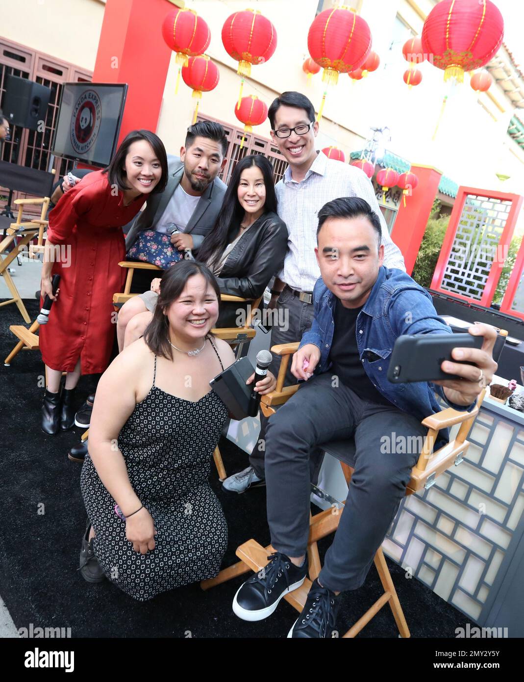 Andrea Cherng, CMO, Panda Restaurant Group, from left, architect Alvin ...